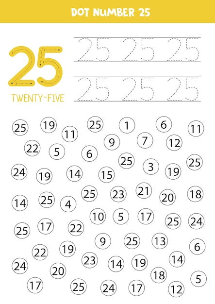 Encuentra y puntúa el número veinticinco. aprendiendo el número 25 con ... Encuentra y puntúa el número veinticinco. aprendiendo el número 25 con ...