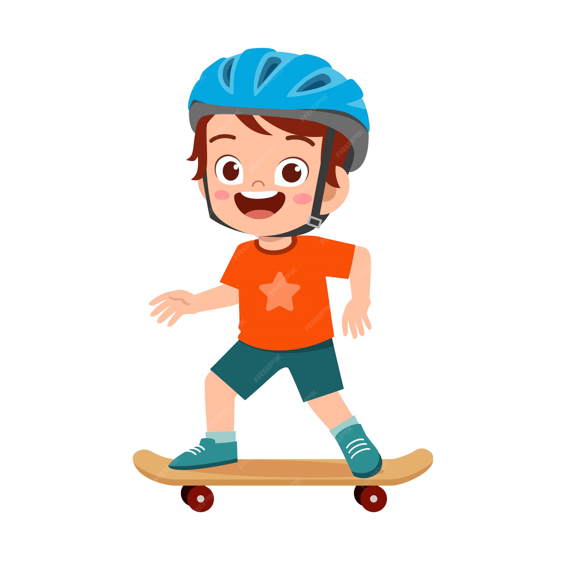 Feliz lindo niño pequeño niño jugar patineta | Vector Premium Feliz lindo niño pequeño niño jugar patineta | Vector Premium
