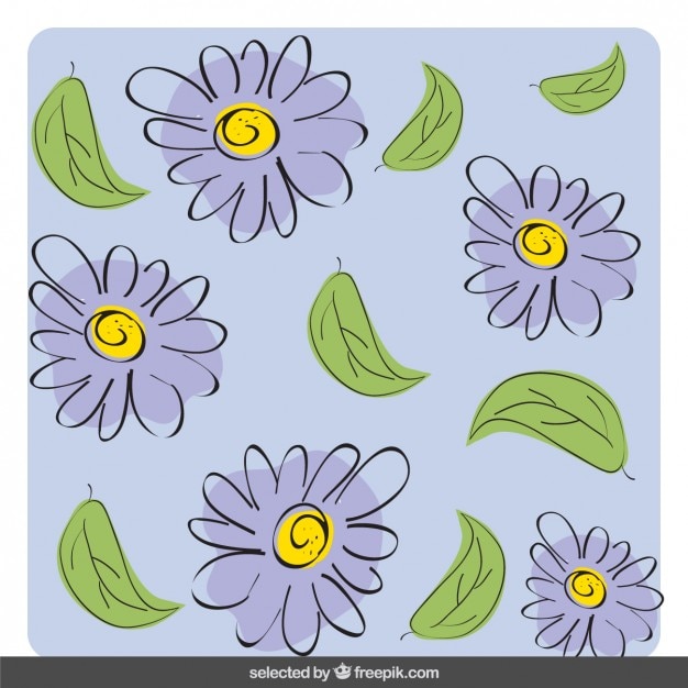 Flores moradas dibujadas a mano | Vector Gratis Flores moradas dibujadas a mano | Vector Gratis