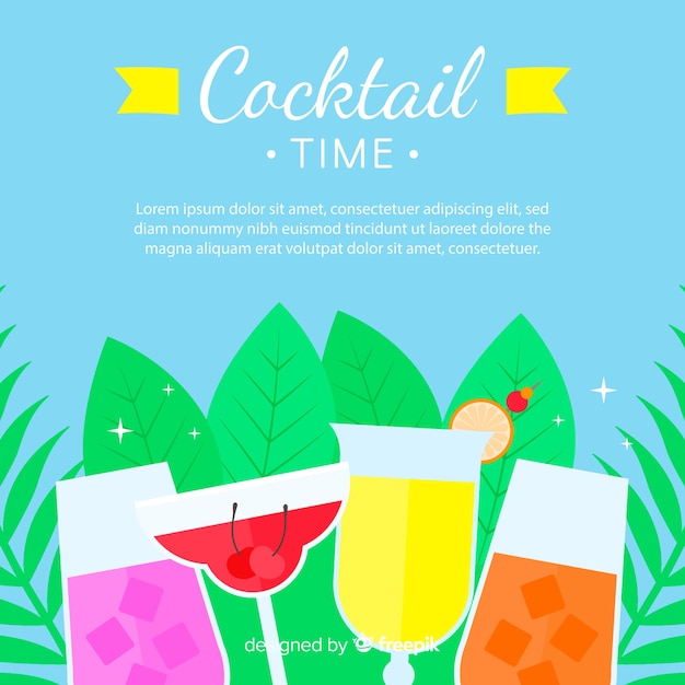 Fondo cóctel plano | Vector Gratis Fondo cóctel plano | Vector Gratis