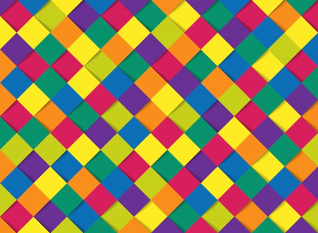 Fondo Cuadrado Colorido Abstracto Del Diseño Geométrico Vector Premium