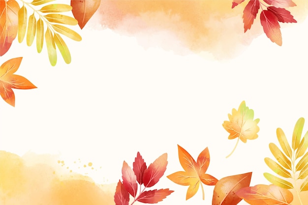 Fondo otoño acuarela con hojas | Vector Gratis Fondo otoño acuarela con hojas | Vector Gratis