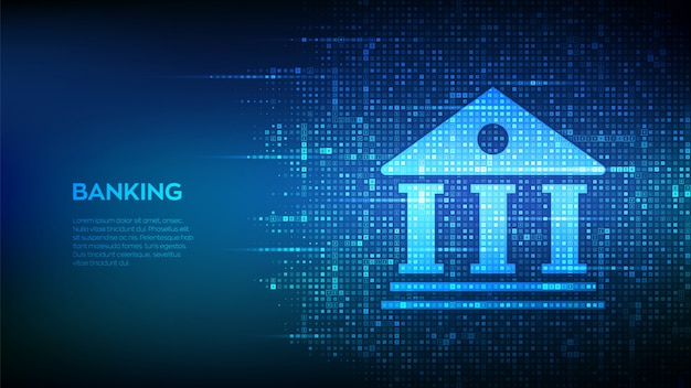 Fondo de servicio bancario. icono de edificio de banco hecho con ... Fondo de servicio bancario. icono de edificio de banco hecho con ...