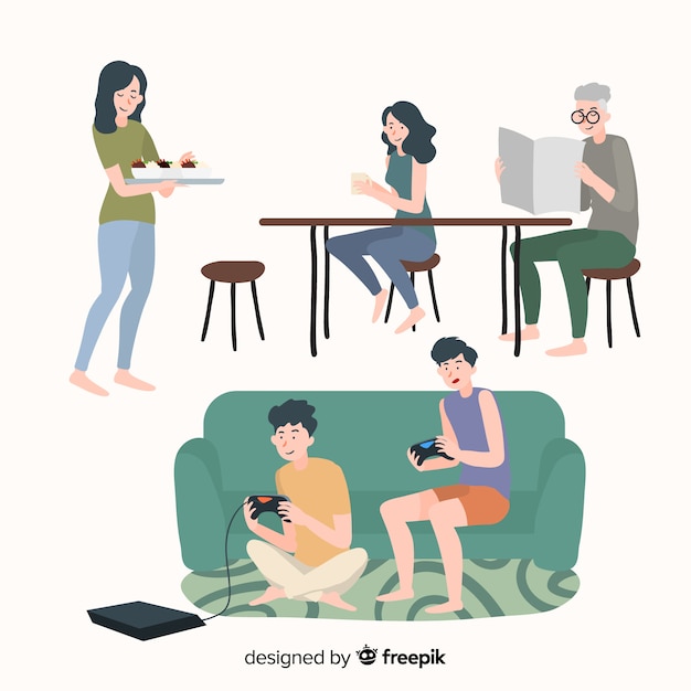 Gente Haciendo Cosas Vector Gratis