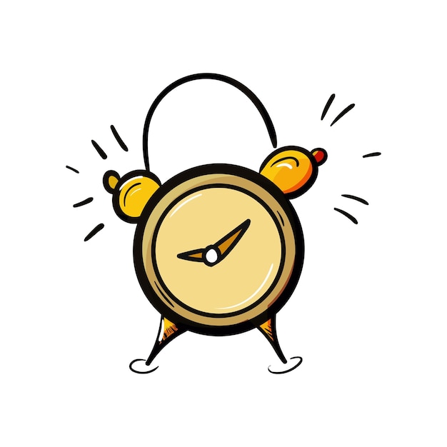 Hermoso icono de reloj despertador de moda dibujado a mano. boceto ... Hermoso icono de reloj despertador de moda dibujado a mano. boceto ...