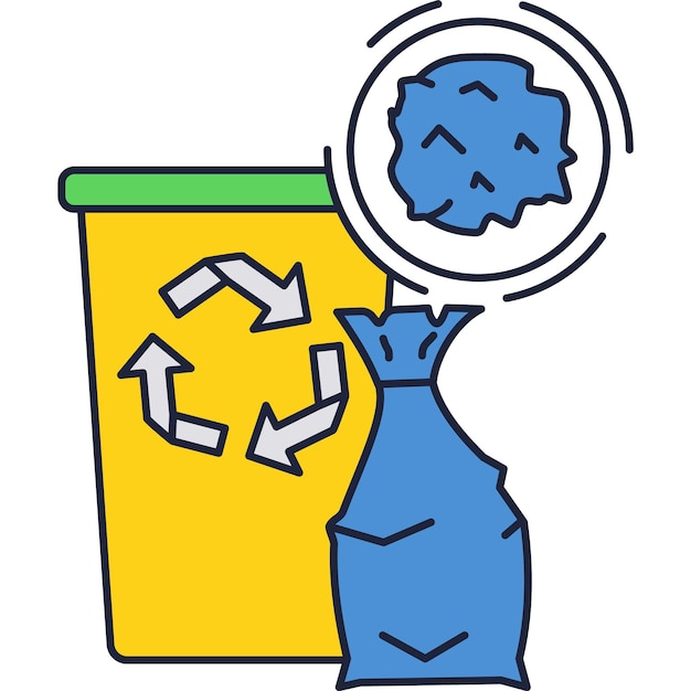 Icono De Eliminación De Basura Logotipo De Vector De Reciclaje De
