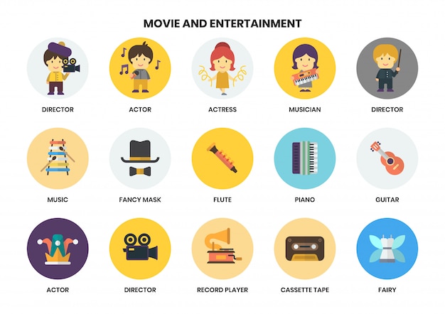 Iconos de entretenimiento para negocios | Vector Premium Iconos de entretenimiento para negocios | Vector Premium
