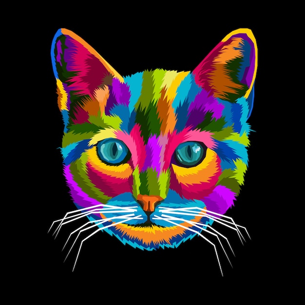 Ilustración Colorida Del Gato Vector Premium