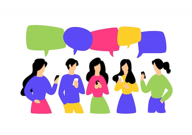 Ilustración de la comunicación de personas. | Vector Premium Ilustración de la comunicación de personas. | Vector Premium