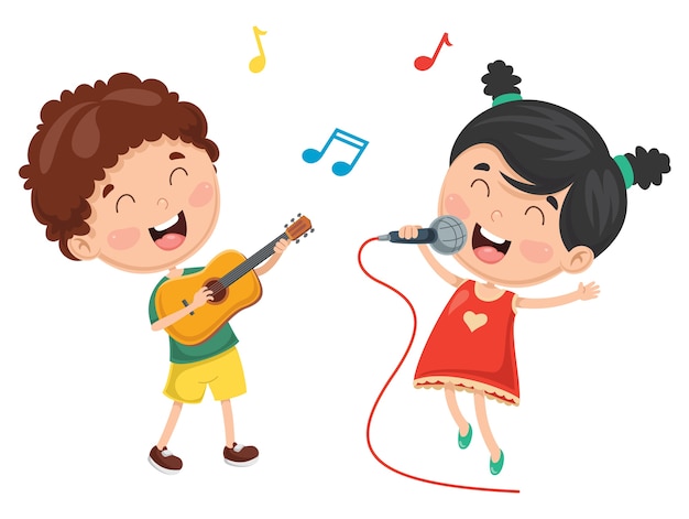 Ilustración de vector de niño tocando música | Descargar Vectores Premium Ilustración de vector de niño tocando música | Descargar Vectores Premium