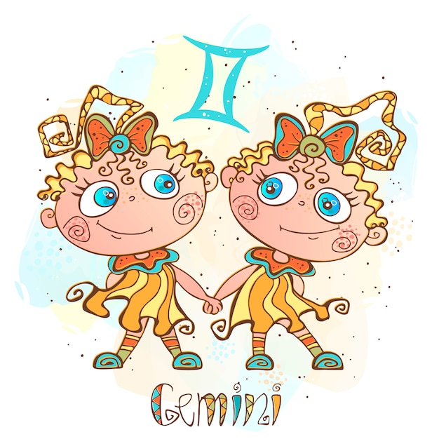 Ilustración Del Horóscopo Infantil Zodiaco Para Niños Signo De