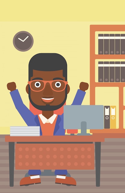 Ilustración de vector de hombre de negocios exitoso. | Vector Premium Ilustración de vector de hombre de negocios exitoso. | Vector Premium