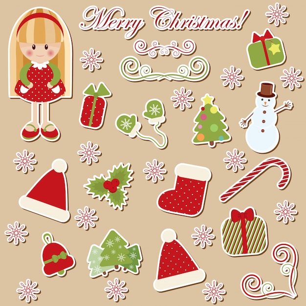 Imágenes prediseñadas de vector de navidad | Vector Premium Imágenes prediseñadas de vector de navidad | Vector Premium
