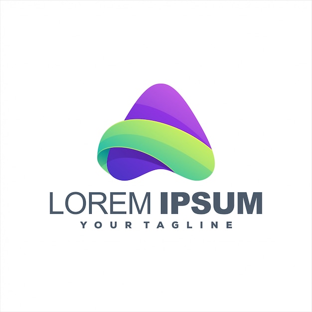 Impresionante logotipo degradado triángulo | Vector Premium Impresionante logotipo degradado triángulo | Vector Premium