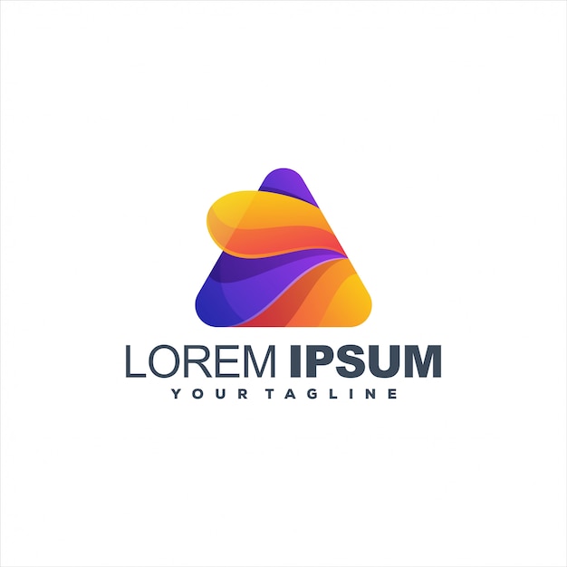 Impresionante logotipo degradado triángulo | Vector Premium Impresionante logotipo degradado triángulo | Vector Premium