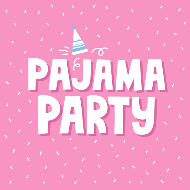 Letras De Fiesta De Pijamas Ilustración De Vector Dibujado A Mano Para