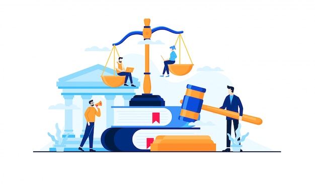 Ley Y Legal Ilustración Plana Vector Premium
