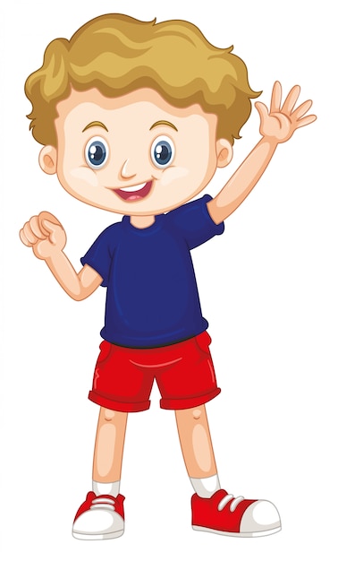 Lindo niño sonriente feliz aislado en blanco | Vector Premium Lindo niño sonriente feliz aislado en blanco | Vector Premium