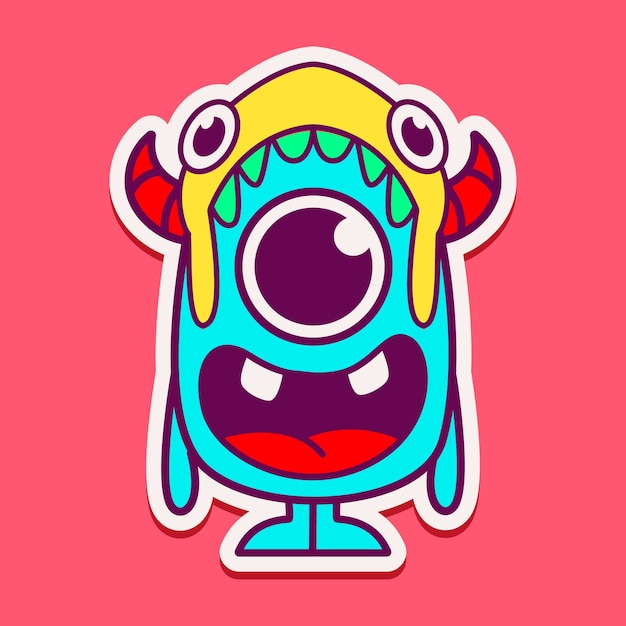 Lindo personaje de monstruo | Vector Premium Lindo personaje de monstruo | Vector Premium