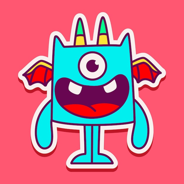 Lindo personaje de monstruo | Vector Premium Lindo personaje de monstruo | Vector Premium