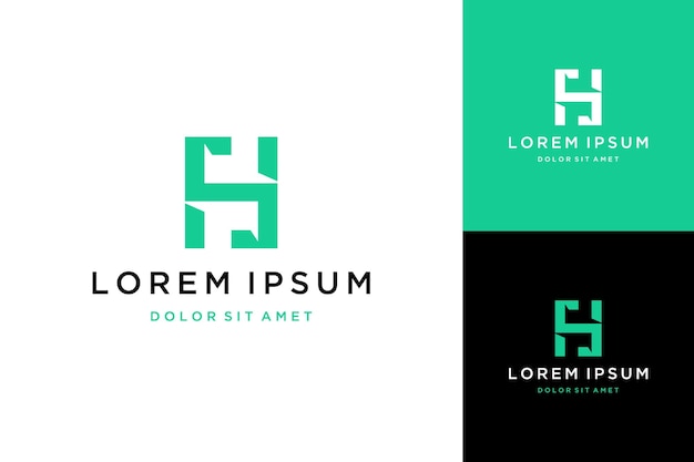 Logotipo De Diseño único O Monograma O Letra Inicial Hs Vector Premium