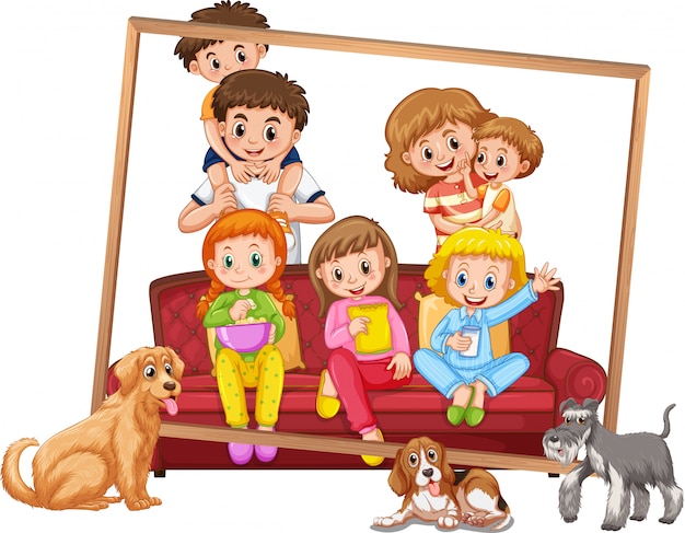 Un Marco De Fotos Familiar Vector Gratis