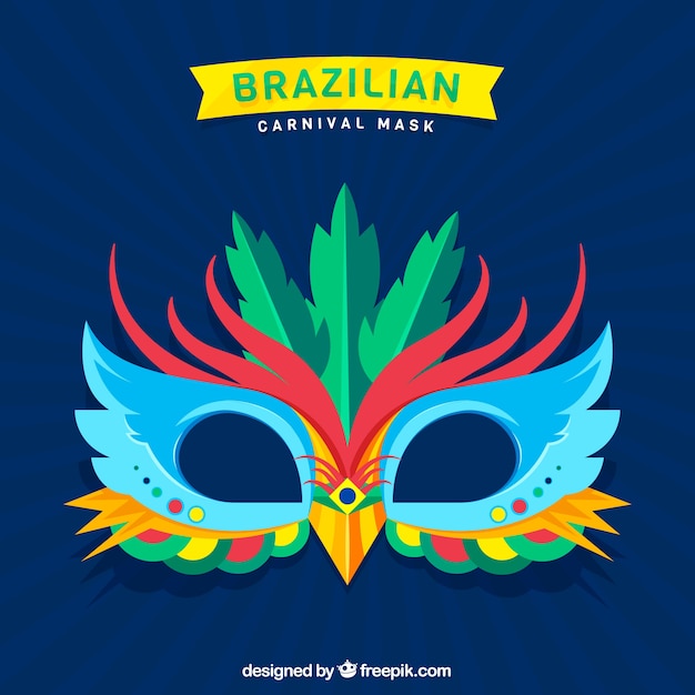 Máscara plana de carnaval brasileño | Vector Gratis Máscara plana de carnaval brasileño | Vector Gratis