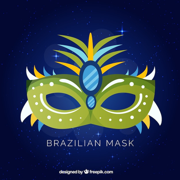 Máscara plana de carnaval brasileño | Vector Gratis Máscara plana de carnaval brasileño | Vector Gratis