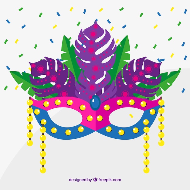 Máscara plana de carnaval brasileño | Vector Gratis Máscara plana de carnaval brasileño | Vector Gratis