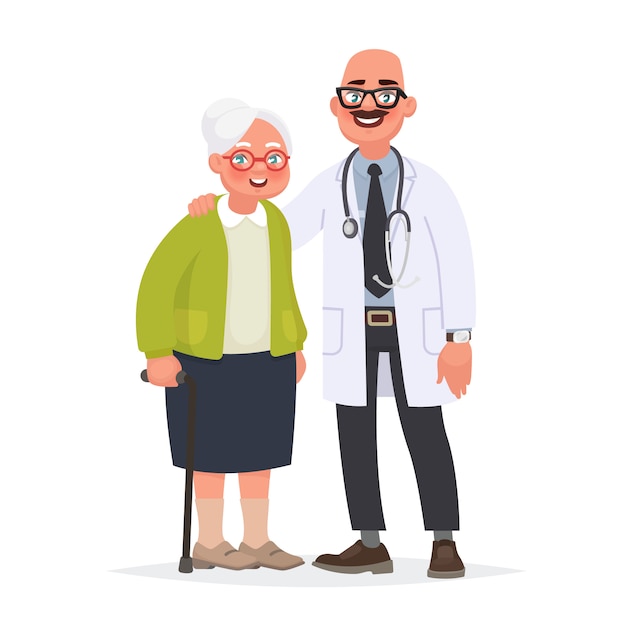 Médico y un paciente anciano. abuela y trabajadora médica. cuidar la ... Médico y un paciente anciano. abuela y trabajadora médica. cuidar la ...