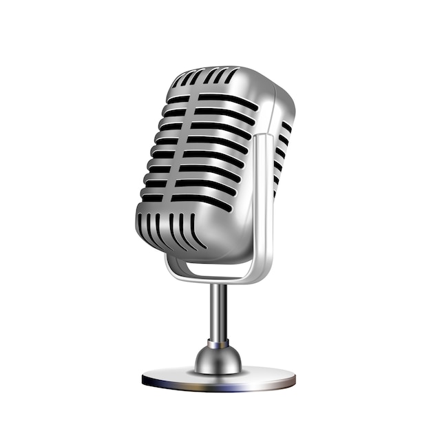 Micrófono Retro Equipo De Radio Vocal Vector Premium