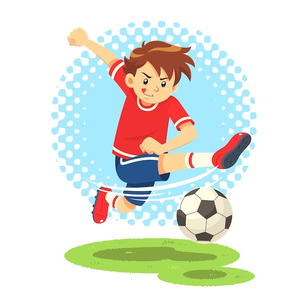 Niño de fútbol disparando la pelota para hacer un gol | Descargar ... Niño de fútbol disparando la pelota para hacer un gol | Descargar ...