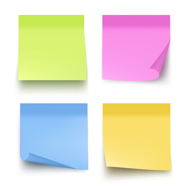 Notas Adhesivas De Colores Publicar Nota Papel Vector Imágenes
