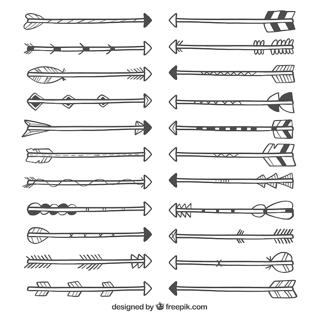Pack De Flechas Dibujadas A Mano Vector Gratis