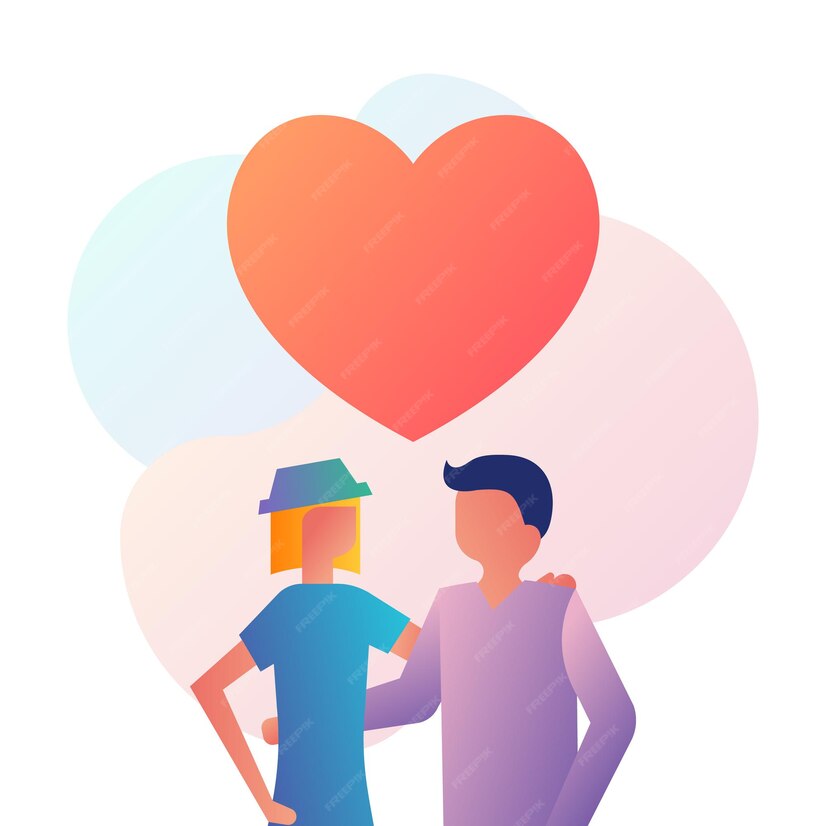 Pareja Enamorada Pareja Amorosa Feliz Día De San Valentín Estilo De