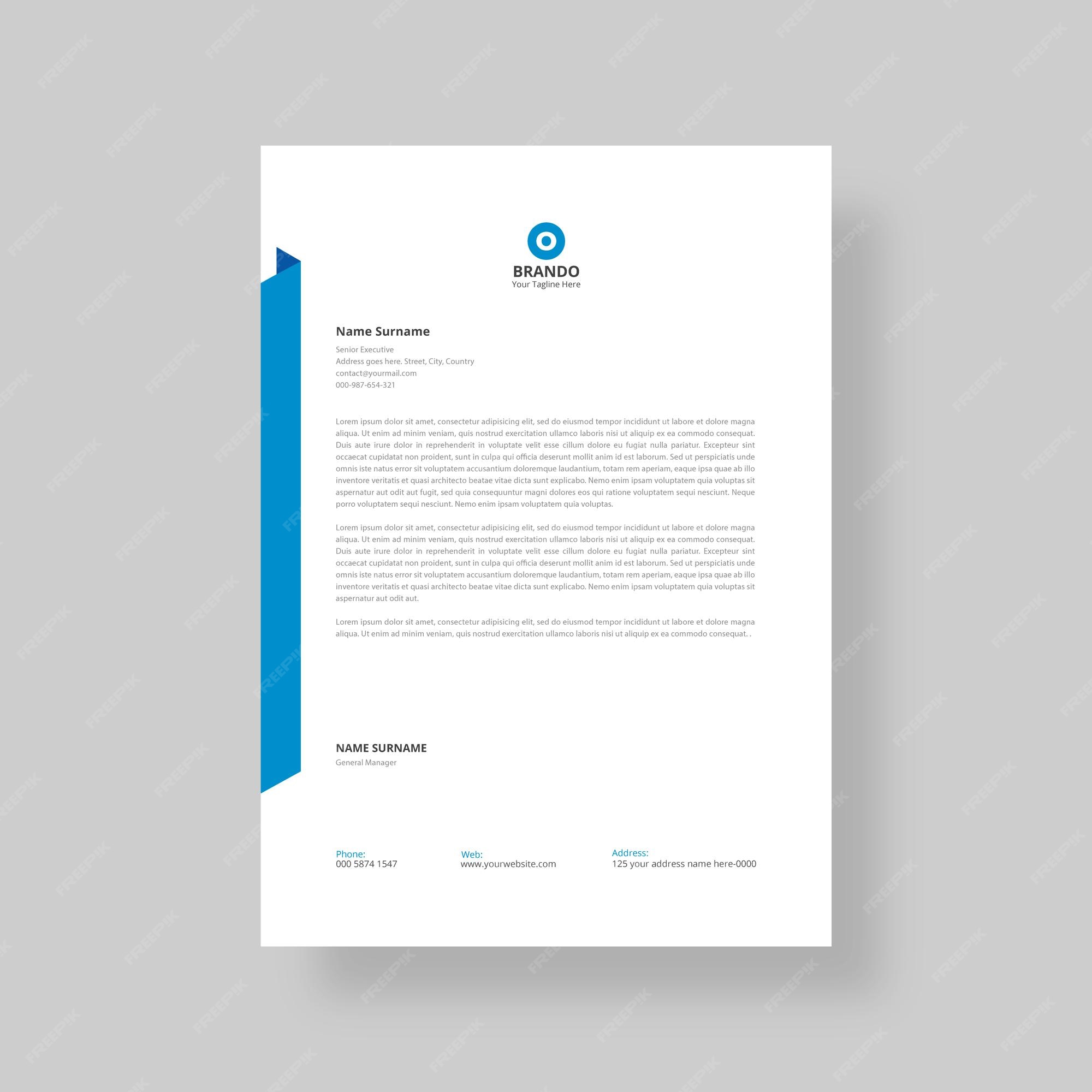 Plantilla de diseño de encabezado de carta comercial simple | Vector ... Plantilla de diseño de encabezado de carta comercial simple | Vector ...