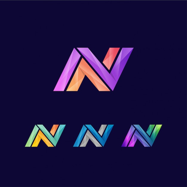 Plantilla De Diseño De Logotipo De Letra N Vibrante Creativa Vector