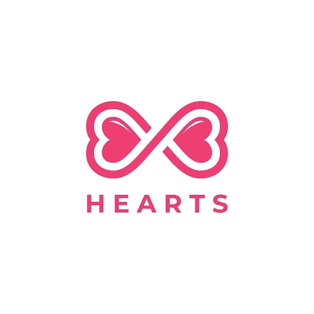 Plantilla De Logotipo Vectorial De Símbolo De Corazones Infinitos