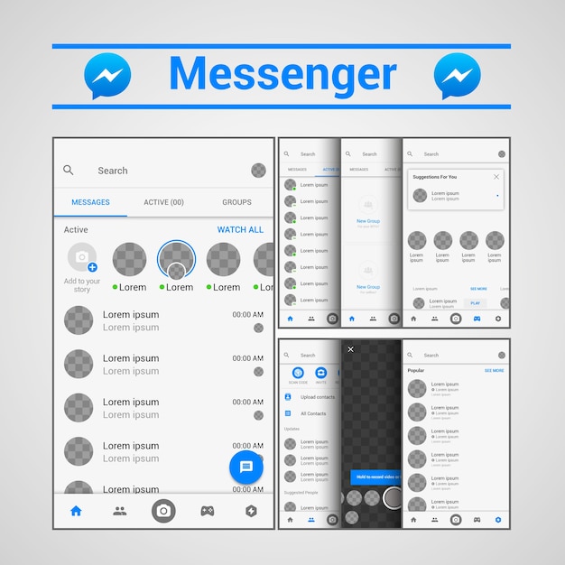 Plantilla messenger ux | Vector Premium Plantilla messenger ux | Vector Premium