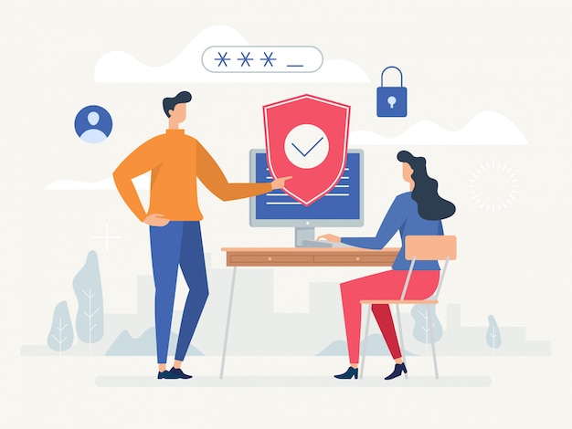 Política de privacidad. protegiendo su privacidad. | Vector Premium Política de privacidad. protegiendo su privacidad. | Vector Premium