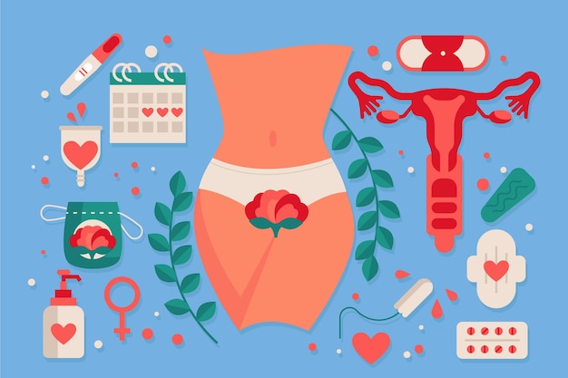 Productos De Higiene Femenina Ilustrados Vector Gratis
