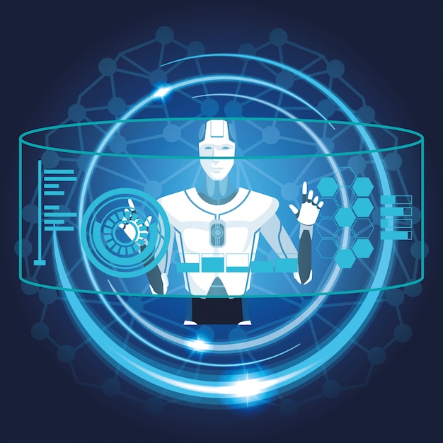 Robot con inteligencia artificial. | Vector Premium Robot con inteligencia artificial. | Vector Premium
