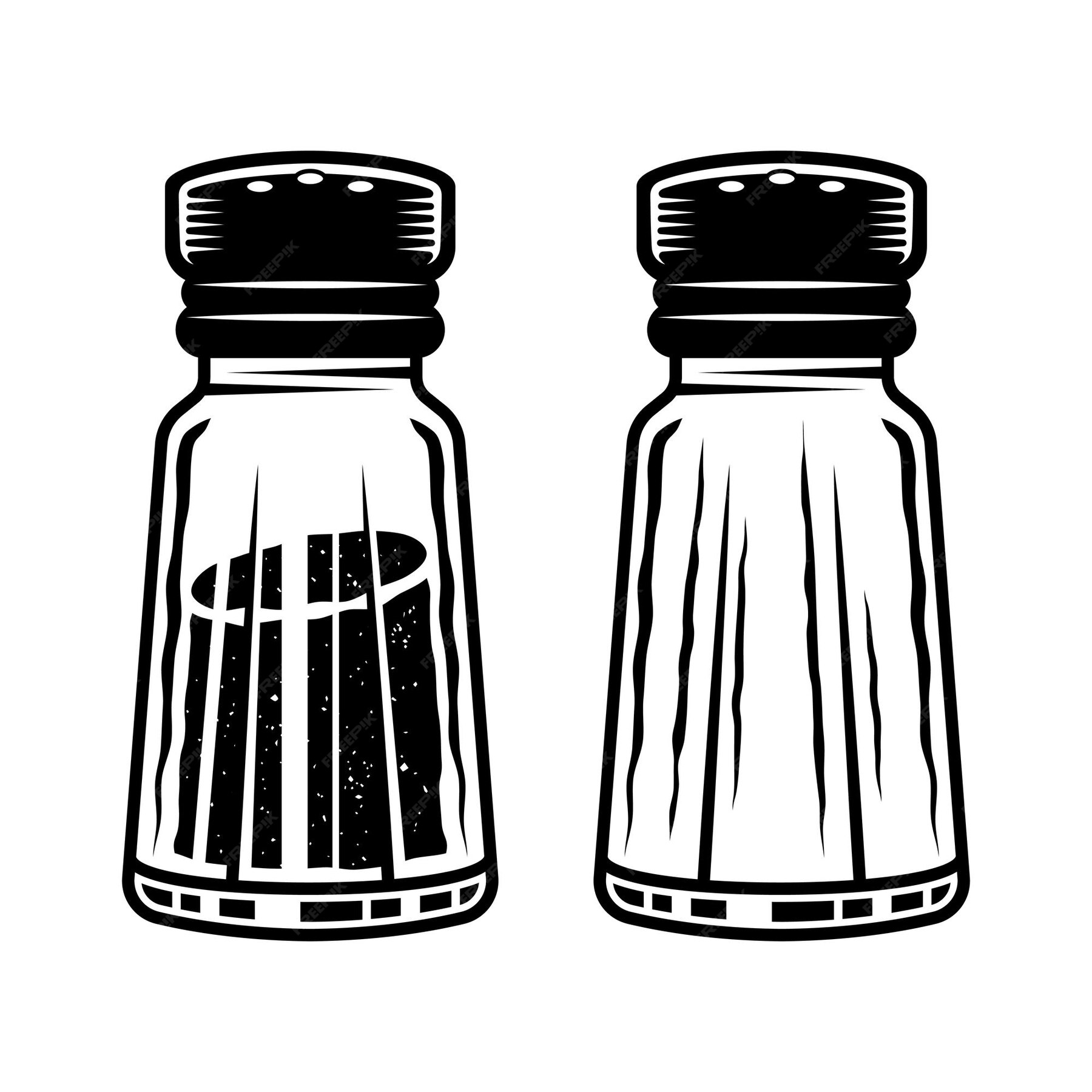 Salero dos estilos objetos vectoriales llenos y vacíos o elementos de ... Salero dos estilos objetos vectoriales llenos y vacíos o elementos de ...