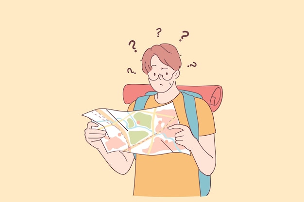 Sentirse Perdido Y Concepto De Frustración Personaje De Dibujos