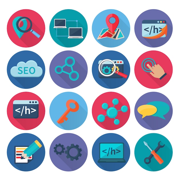 Seo de marketing de optimización de búsqueda y los iconos de análisis ... Seo de marketing de optimización de búsqueda y los iconos de análisis ...
