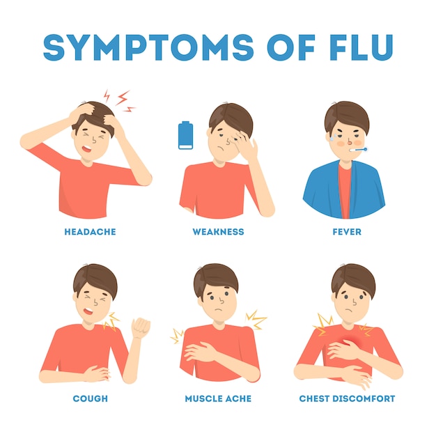 Síntomas De Resfriado Y Gripe Infografía Vector Premium