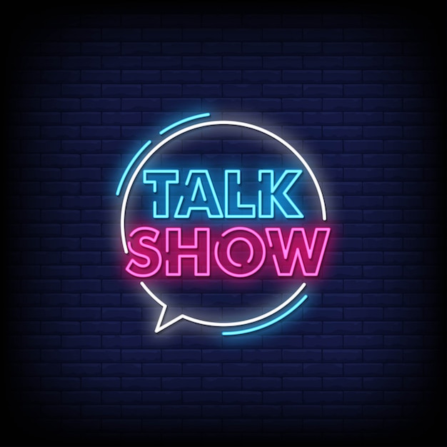 Talk show letreros de neón estilo texto | Vector Premium Talk show letreros de neón estilo texto | Vector Premium