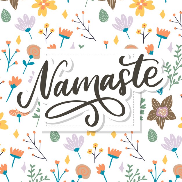 Tarjeta namaste dibujada a mano. | Vector Premium Tarjeta namaste dibujada a mano. | Vector Premium