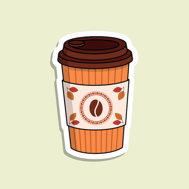 Taza De Papel De Café Vector Aislado Sobre Fondo Verde Claro Logotipo