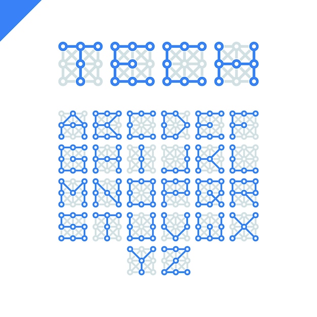 Techno type font alphabet | Vector Premium Techno type font alphabet | Vector Premium